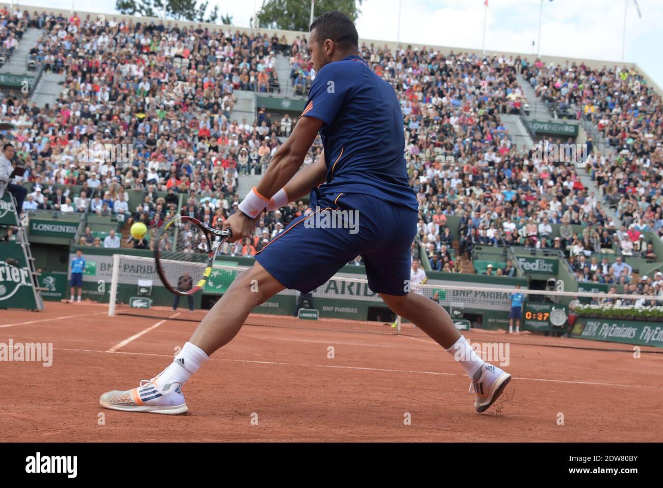 France's Jo-Wilfried Tsonga playing in the third round of the French ...