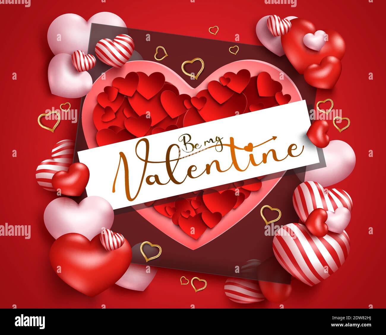 Golden balloon heart 3d Stock Vector Images - Alamy