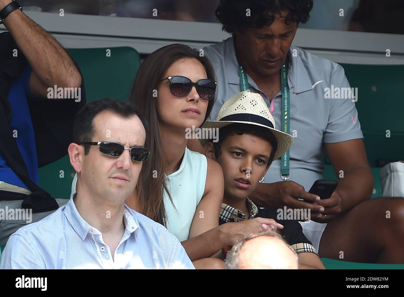 Marine Lorphelin watching a game during the 3rd round of the French ...