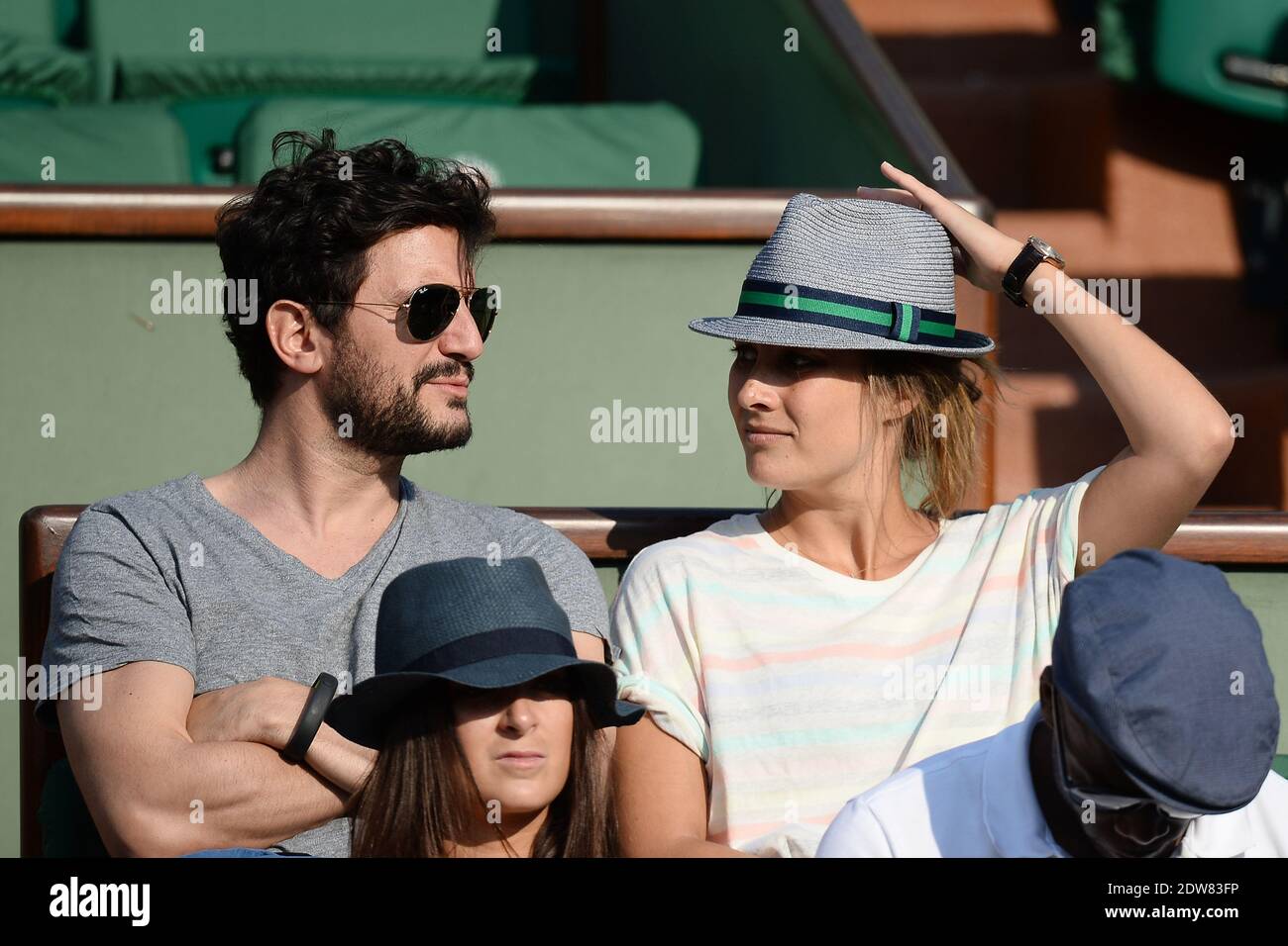 Julie de Bona and her husband watching a 3rd round game in the French ...