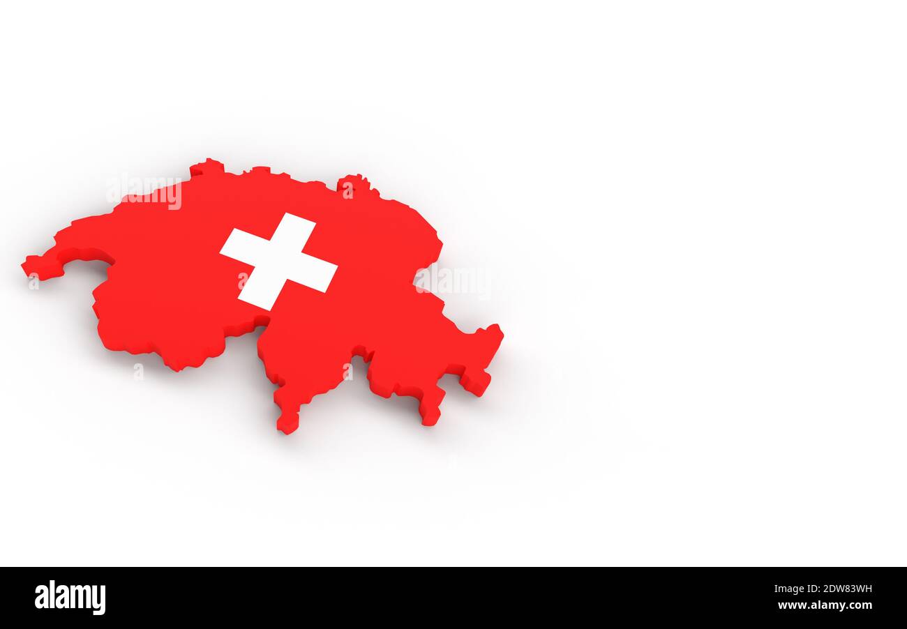 Map of Swiss with swiss flag Stock Photo - Alamy