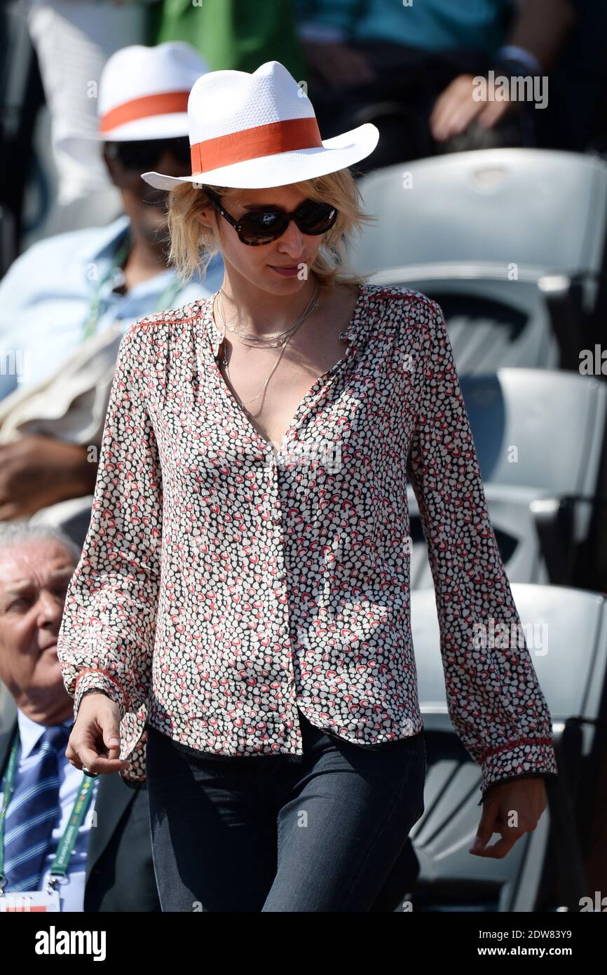 Pauline Lefevre watching a 3rd round game in the French Tennis Open at ...