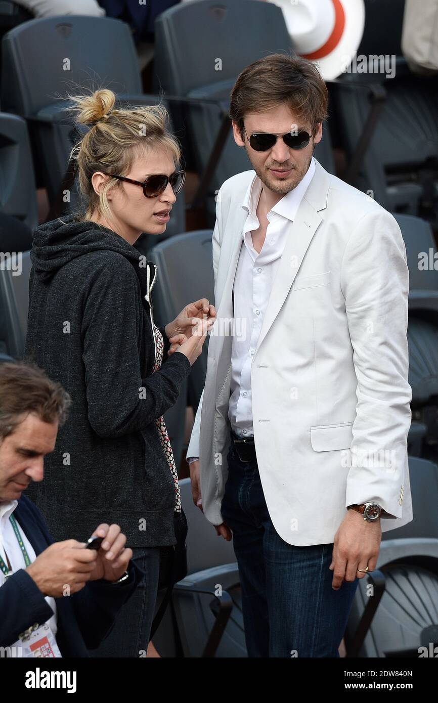 Pauline Lefevre watching a 3rd round game in the French Tennis Open at ...