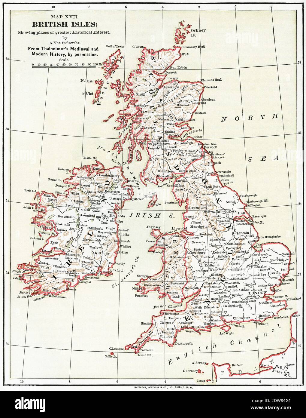 Map XVII, British Isles, by A. Von Steinwehr, from Thalheimer's ...
