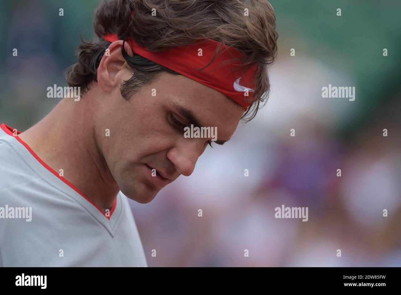 Switzerland's Roger Federer playing in the 1/8 of final of the French ...