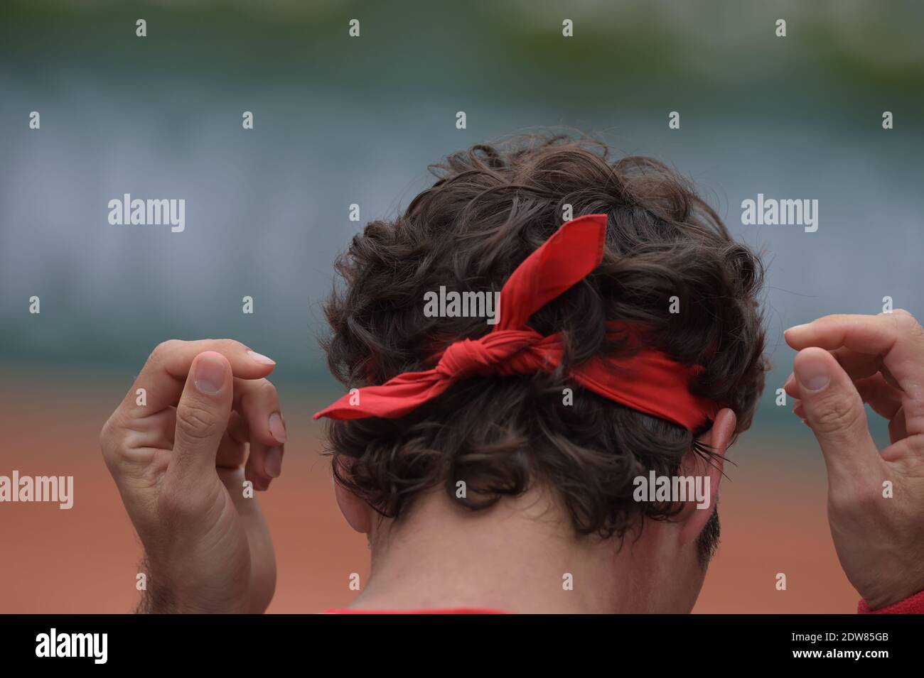 Switzerland's Roger Federer playing in the 1/8 of final of the French ...