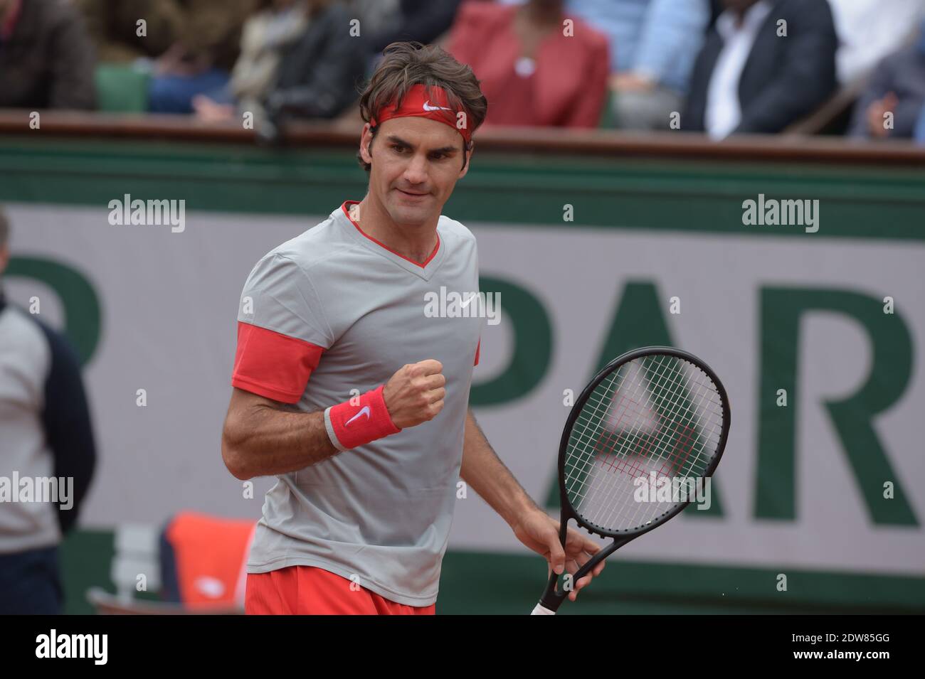 Switzerland's Roger Federer playing in the 1/8 of final of the French ...