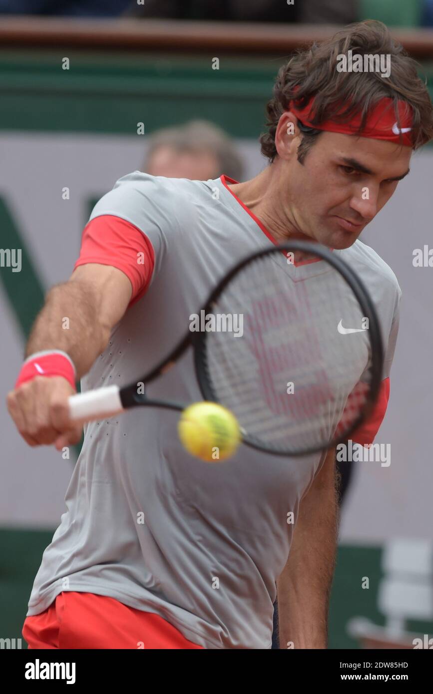 Switzerland's Roger Federer playing in the 1/8 of final of the French ...