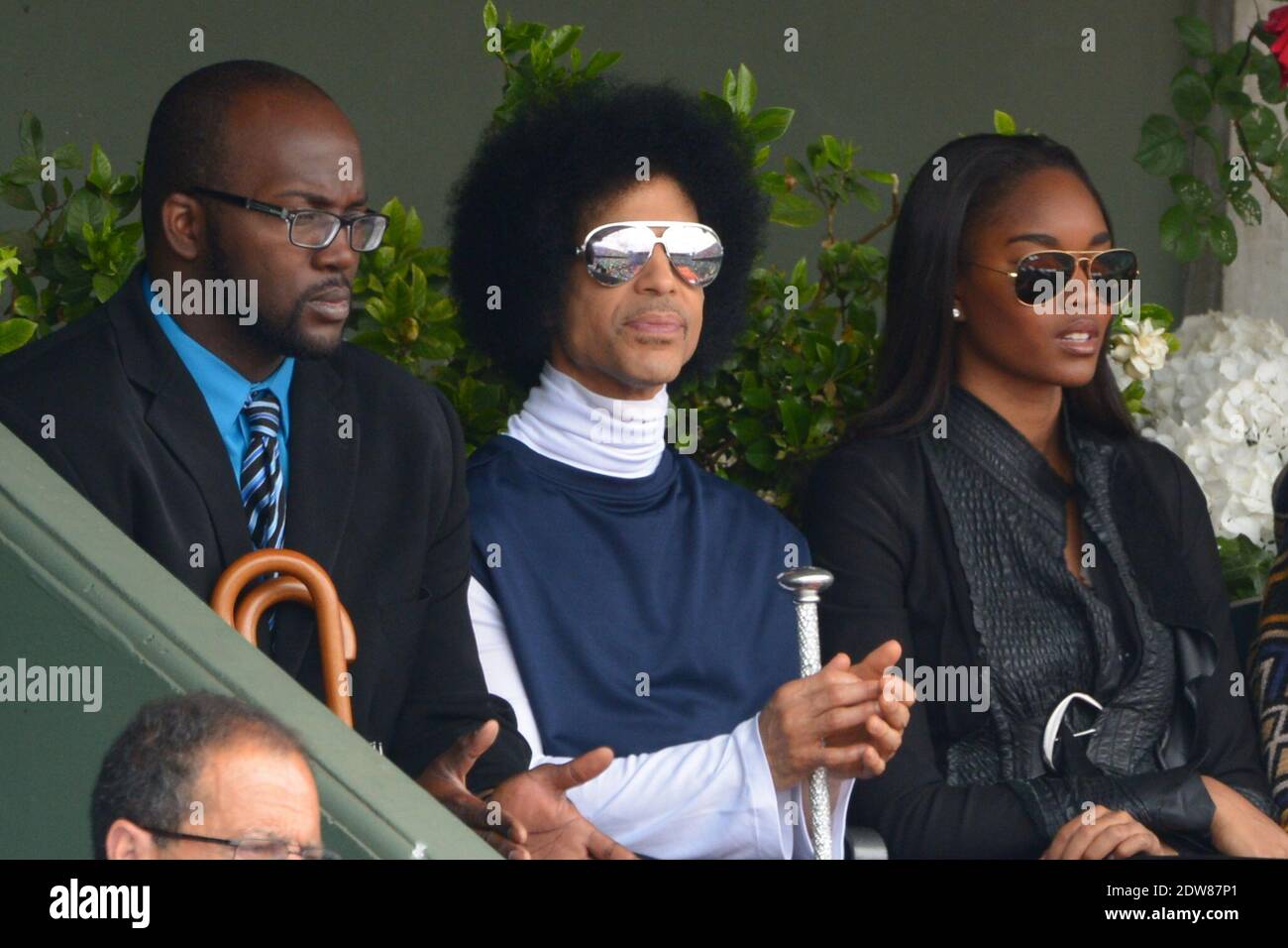 Singer Prince watches from the stands Soain’s Rafael Nadal v Serbia’s ...