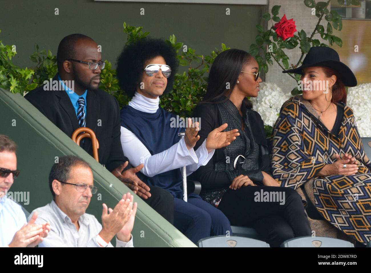 Singer Prince watches from the stands Soain’s Rafael Nadal v Serbia’s ...