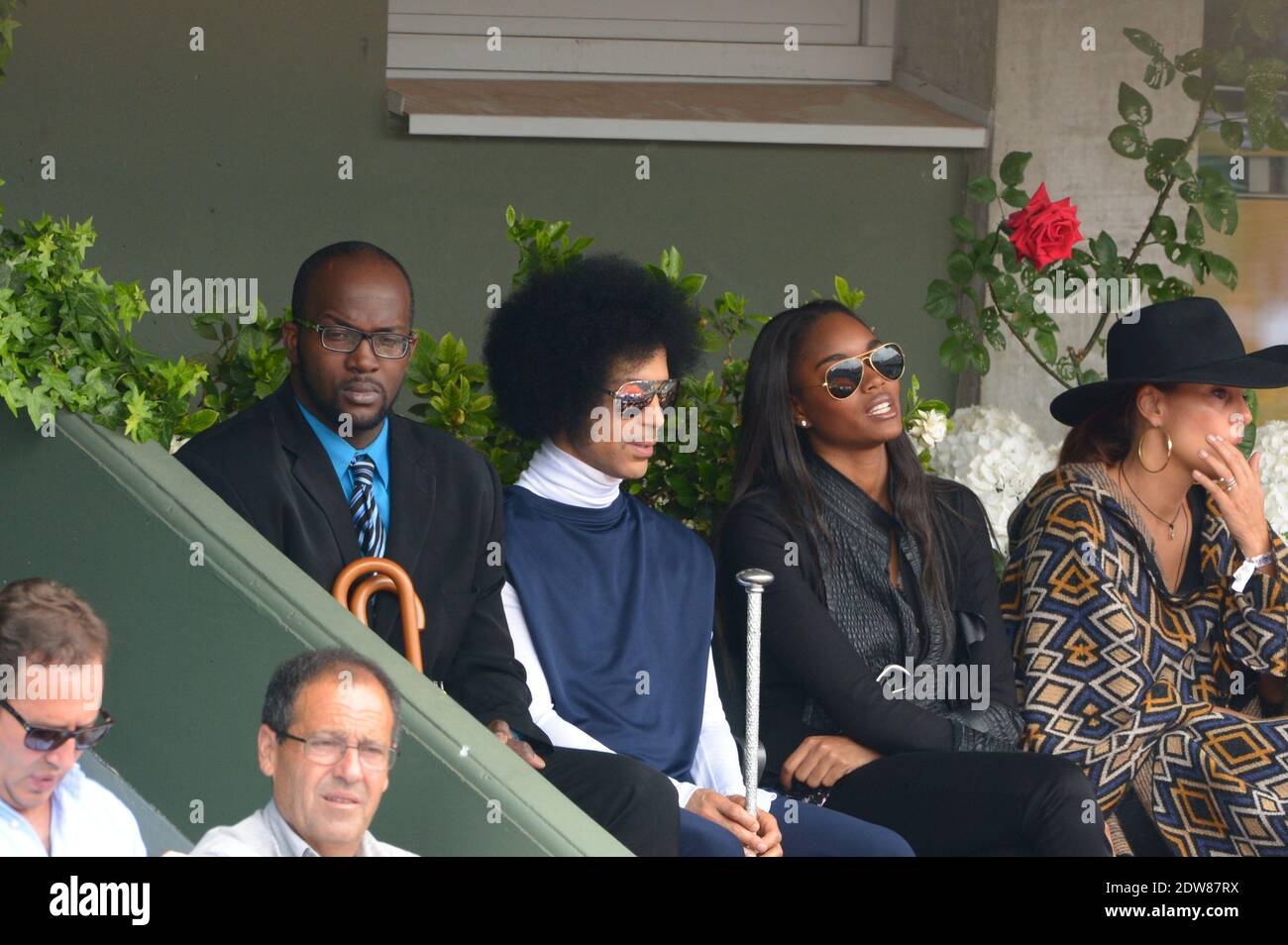 Singer Prince watches from the stands Soain’s Rafael Nadal v Serbia’s ...