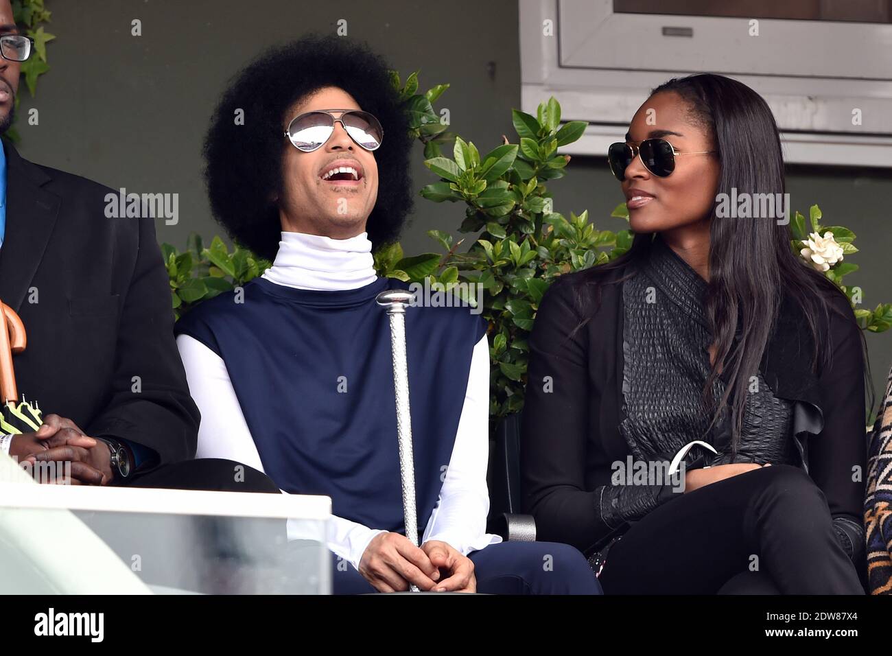 Singer Prince watches from the stands Spain’s Rafael Nadal playing ...