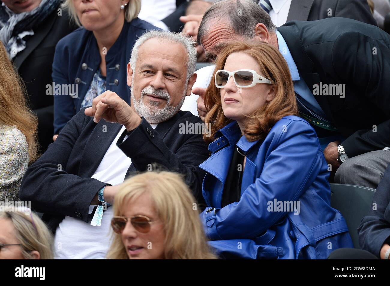 Francis Perrin and his wife watching a game during quater-final round ...