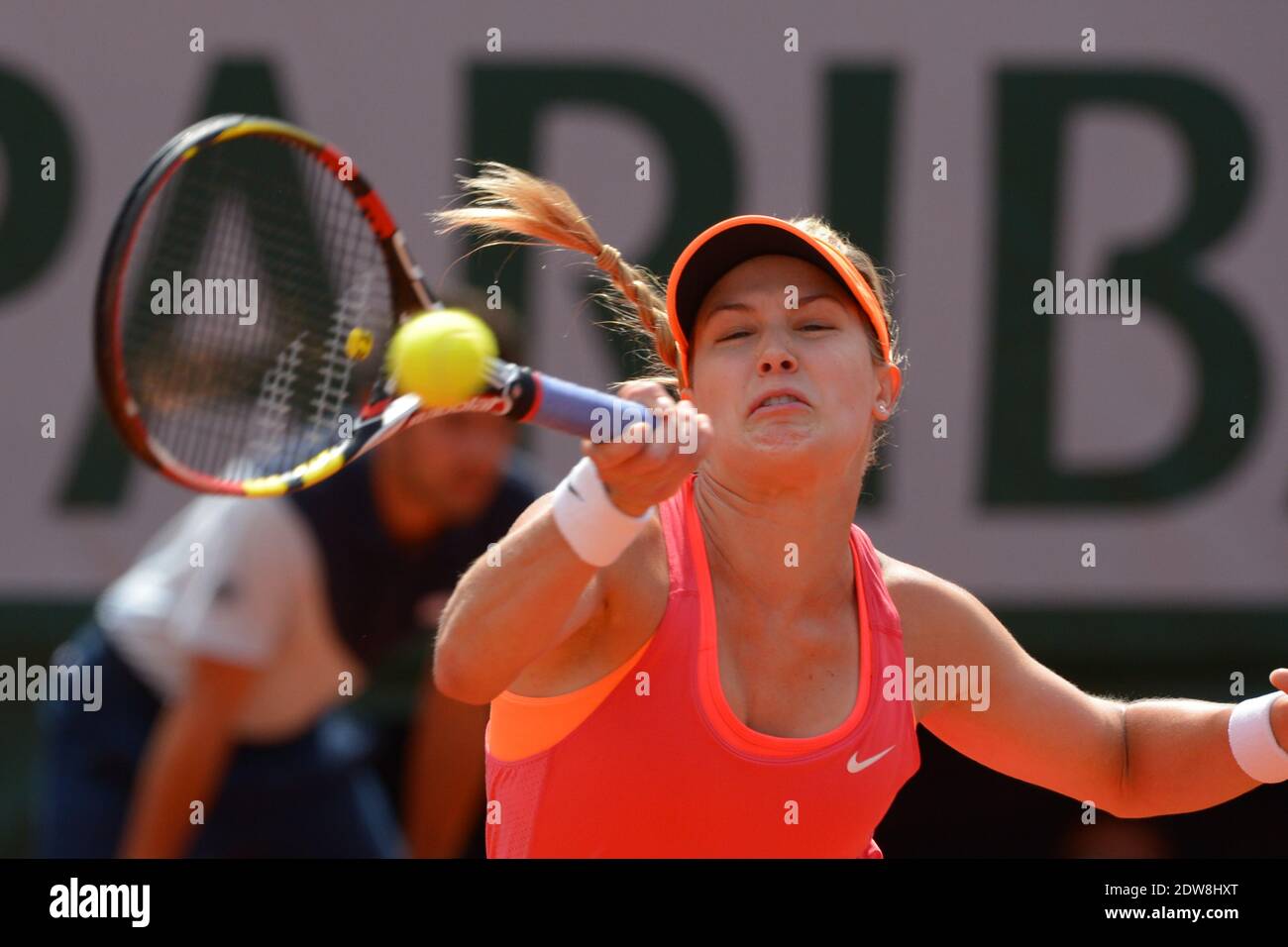 Canada's Eugenie Bouchard playing in the 1/2 of final of the French ...