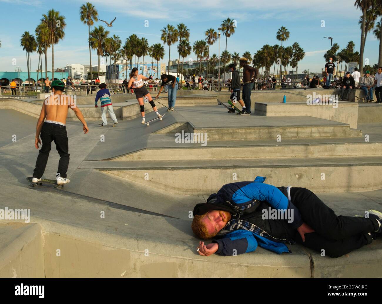 Skateboarding, Venice Beach, Los Angeles, California, United States of ...