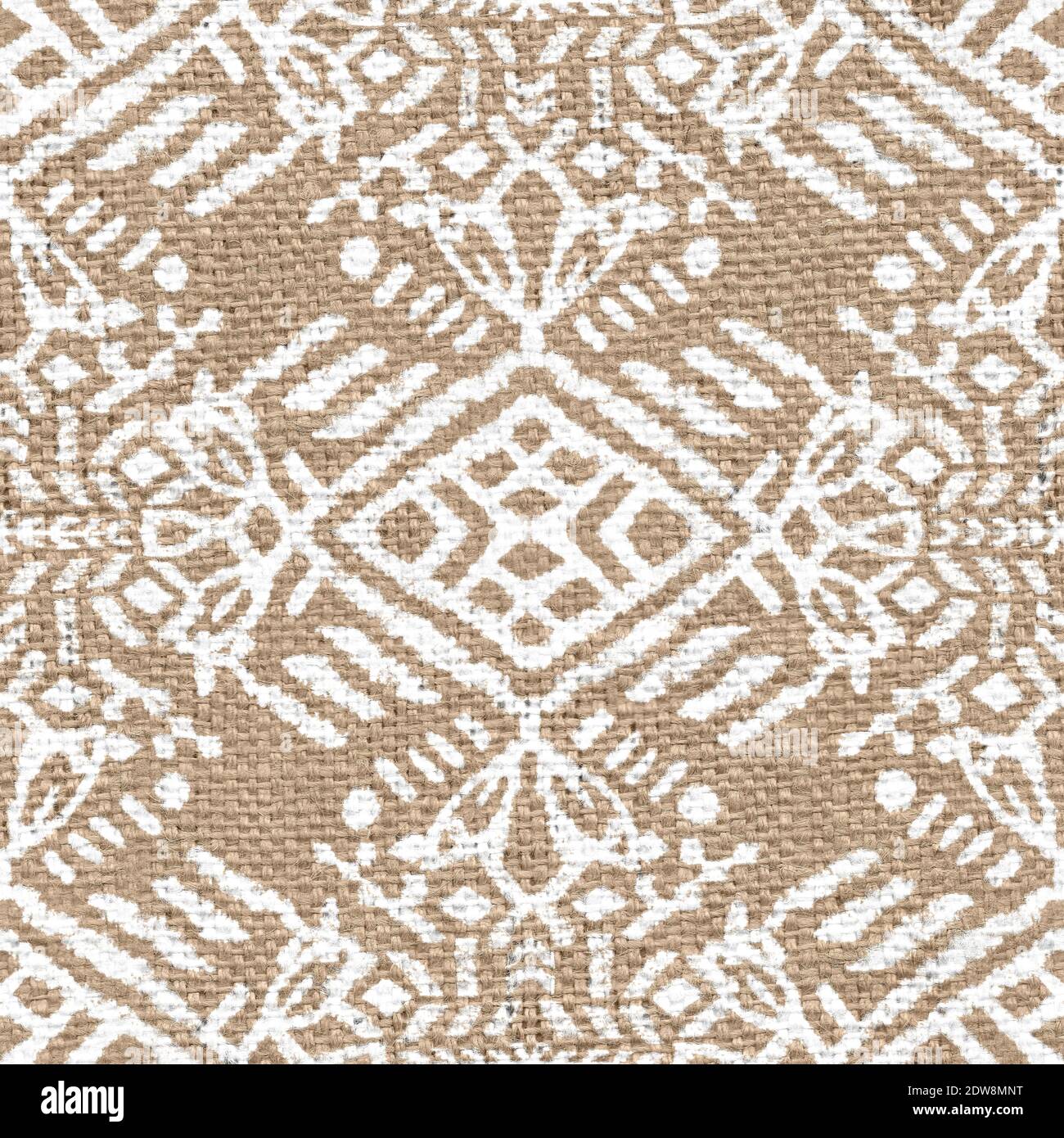 Seamless burlap with white paint pattern overlay Stock Photo - Alamy