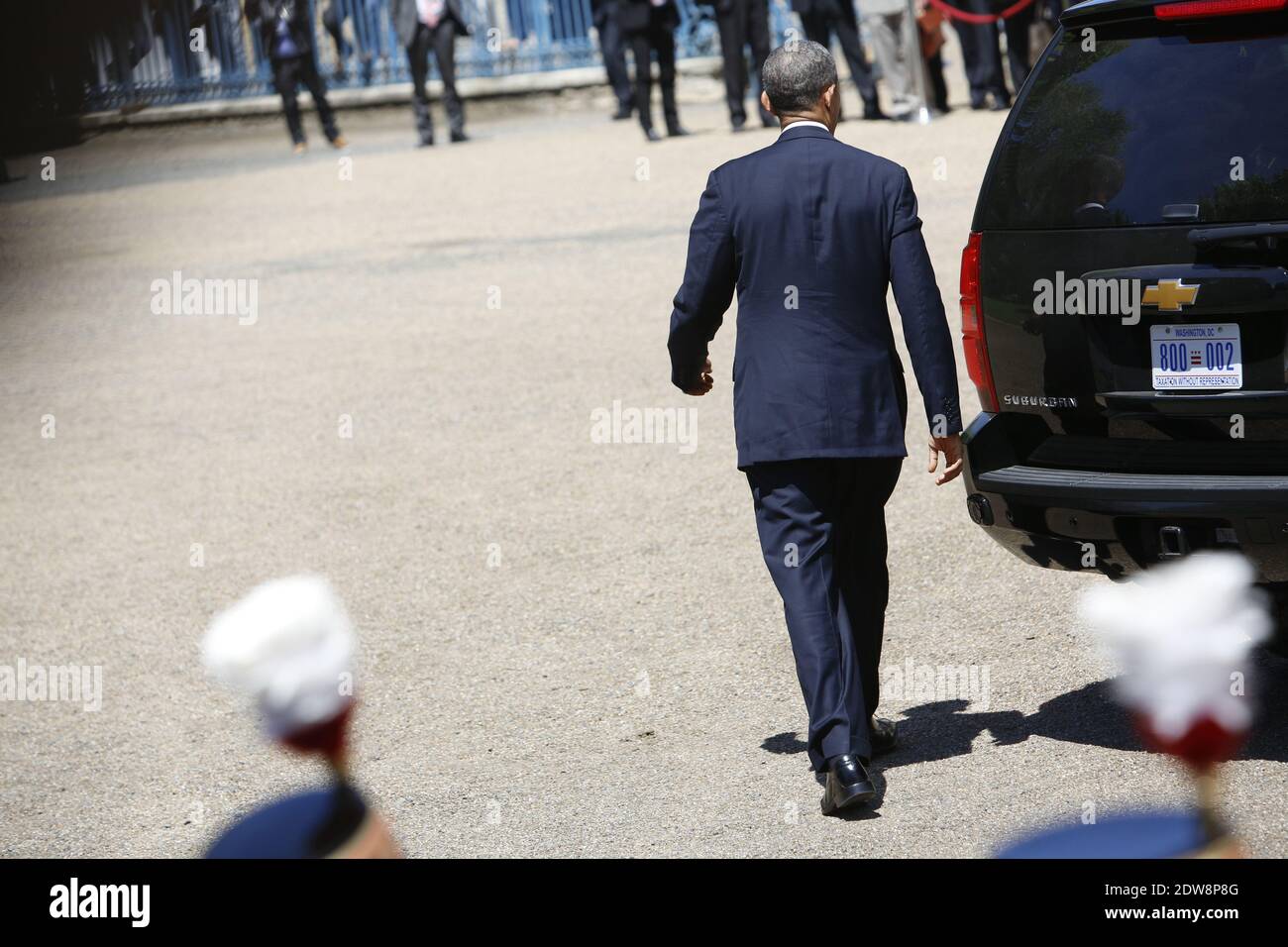 Barack Obama at Benouville Castle on June 6, 2014, during events to ...