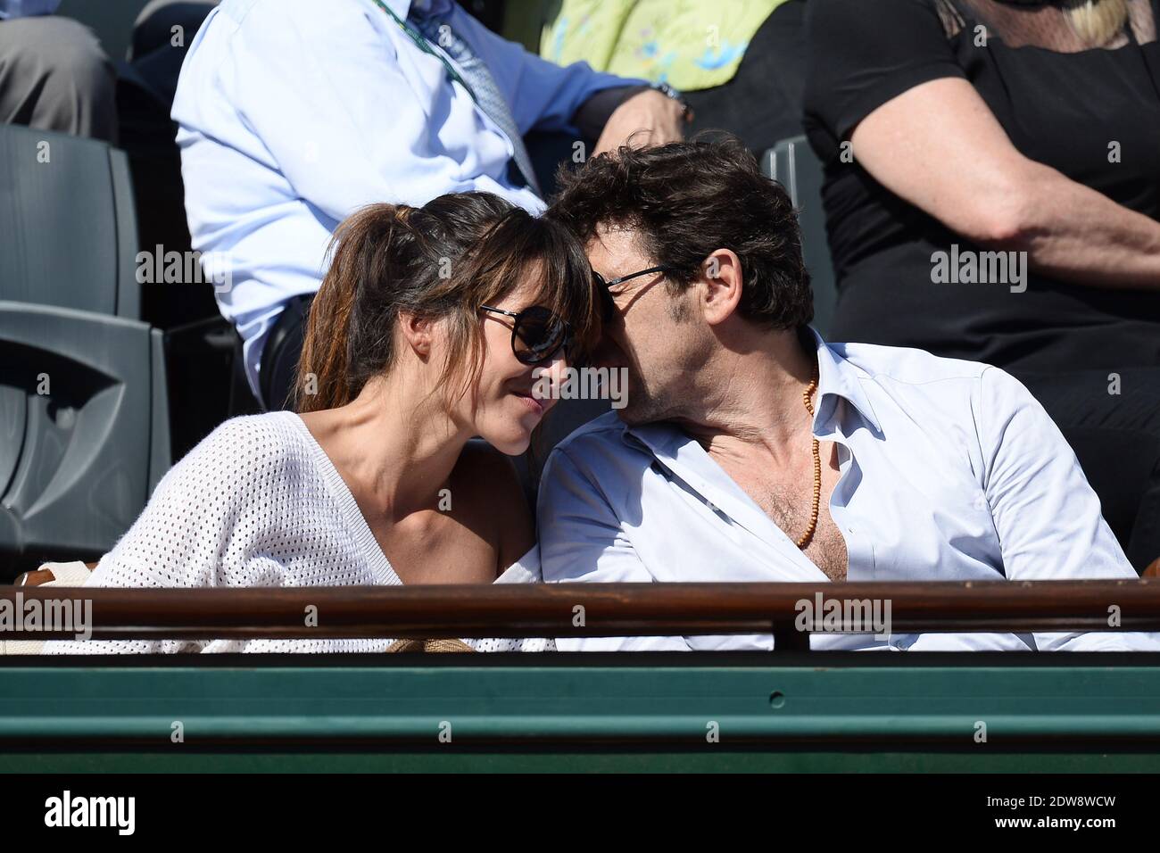 Patrick Bruel and his girlfriend attending a French tennis Open semi ...