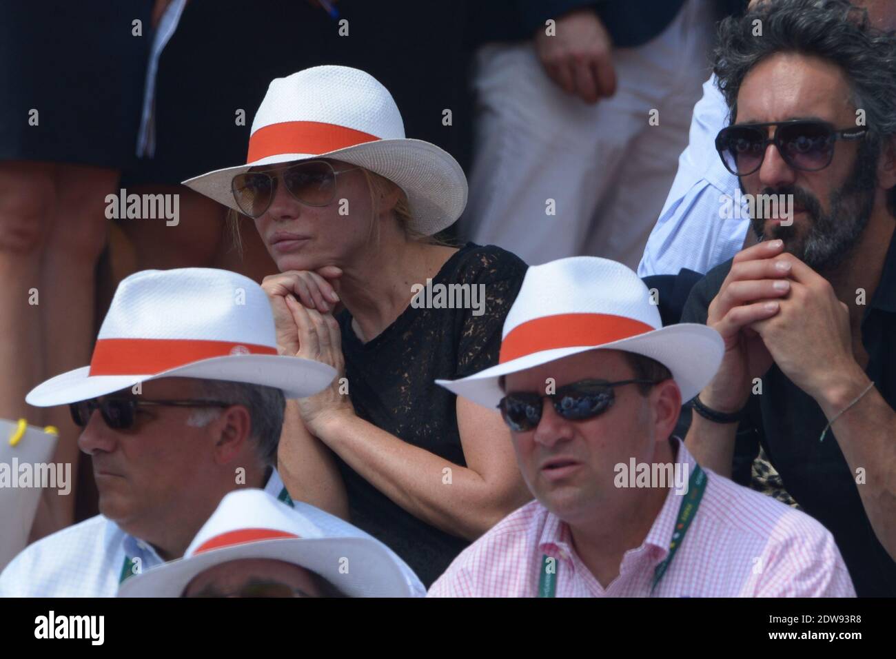 Emmanuelle Beart during the match Serbia's Novak Djokovic vs Spain's ...