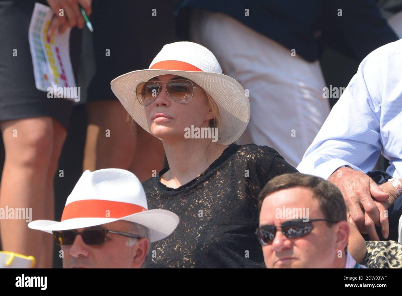 Emmanuelle Beart during the match Serbia's Novak Djokovic vs Spain's ...
