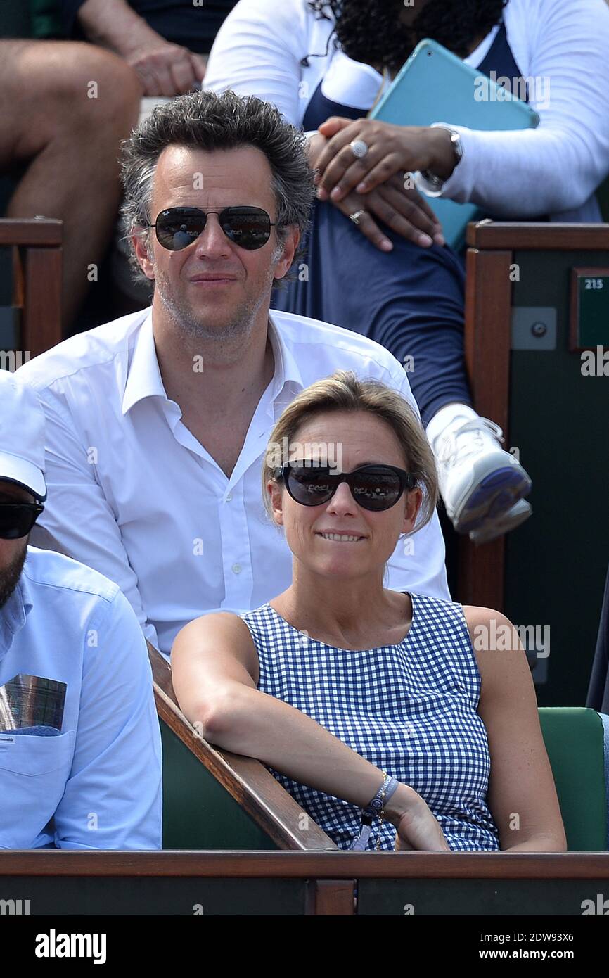 Anne-Sophie Lapix and her husband Arthur Sadoun attending the men's ...