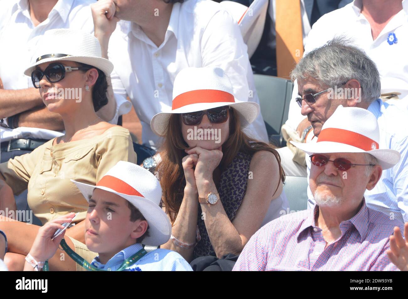 Isabelle Huppert during the match Serbia's Novak Djokovic vs Spain's ...