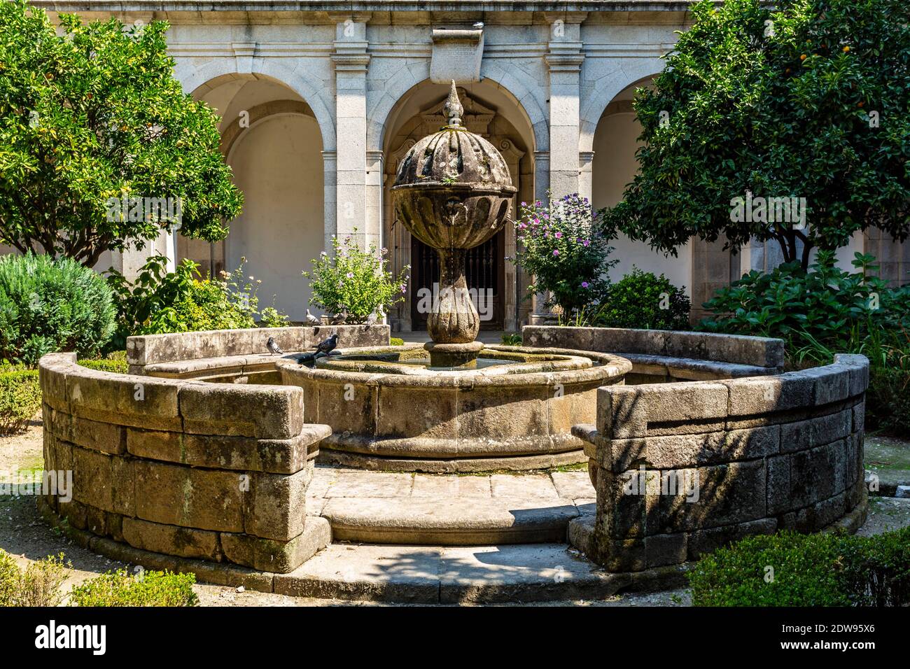 View of the neoclassical cloister of the Monastery of Saint Mary built ...