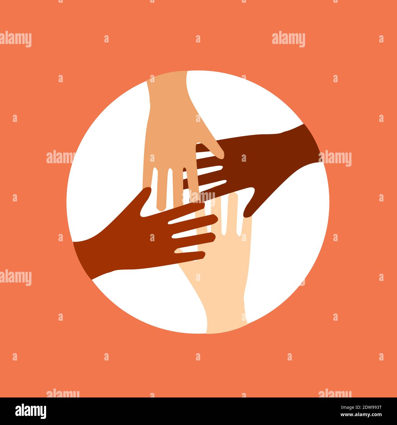 No racism hands together illustration Stock Vector Image & Art - Alamy