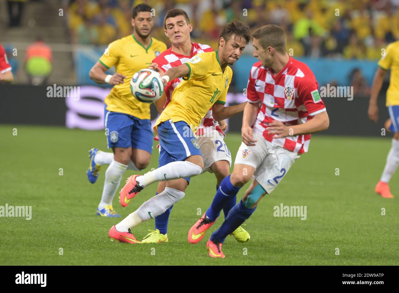 Brazil's Neymar in Soccer World Cup 2014 First round Group A match ...