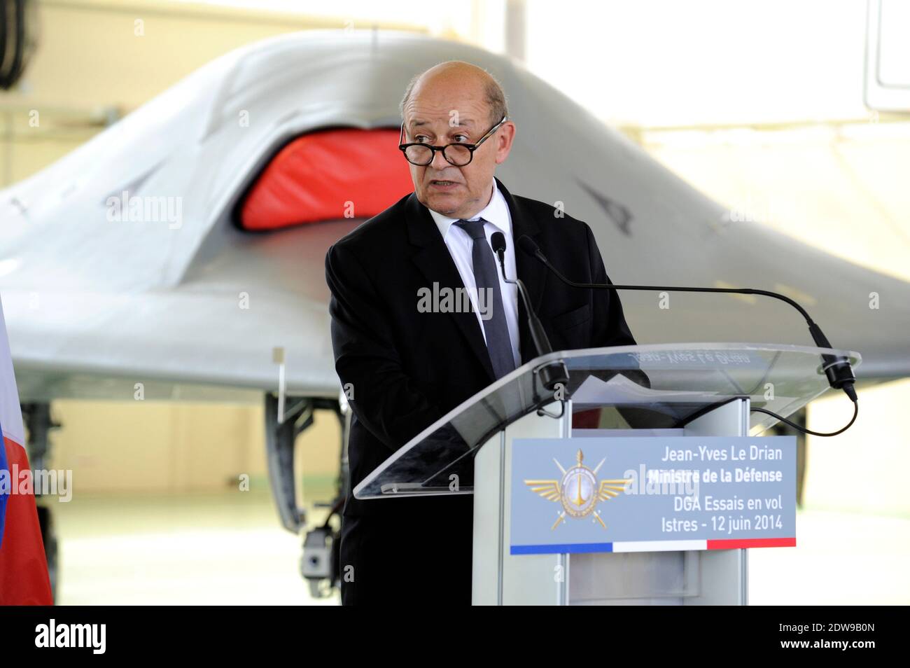 French Minister of defence Jean-Yves Le Drian visits a flight test ...