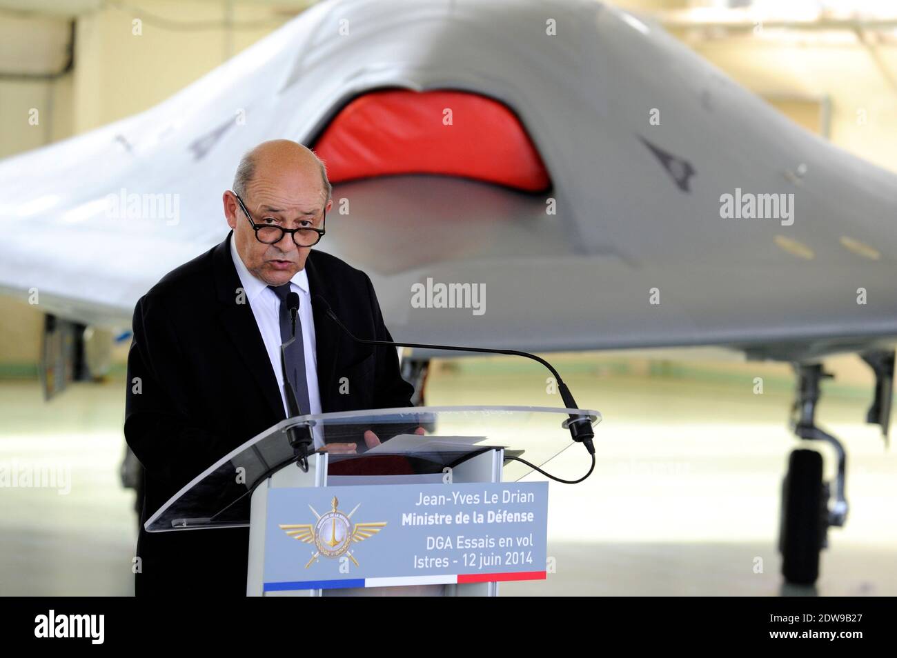 French Minister of defence Jean-Yves Le Drian visits a flight test ...