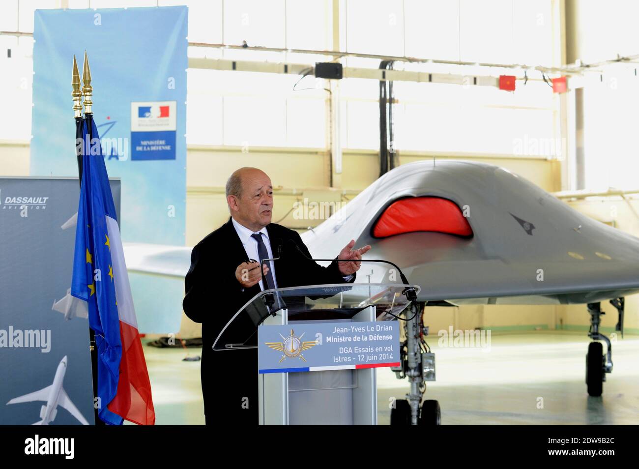 French Minister of defence Jean-Yves Le Drian visits a flight test ...