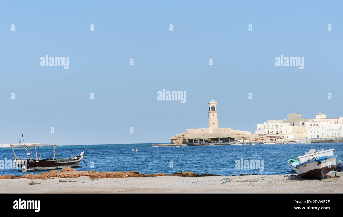 The Al Ayjah Lighthouse in Sur, Oman Stock Photo - Alamy
