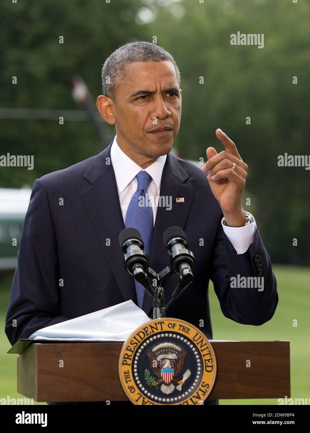 President Barack Obama makes a statement on the situation in Iraq prior ...