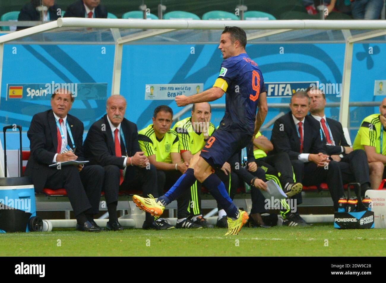 Netherlands's Robin van Persie celebrates after scoring the 1-1 goal ...