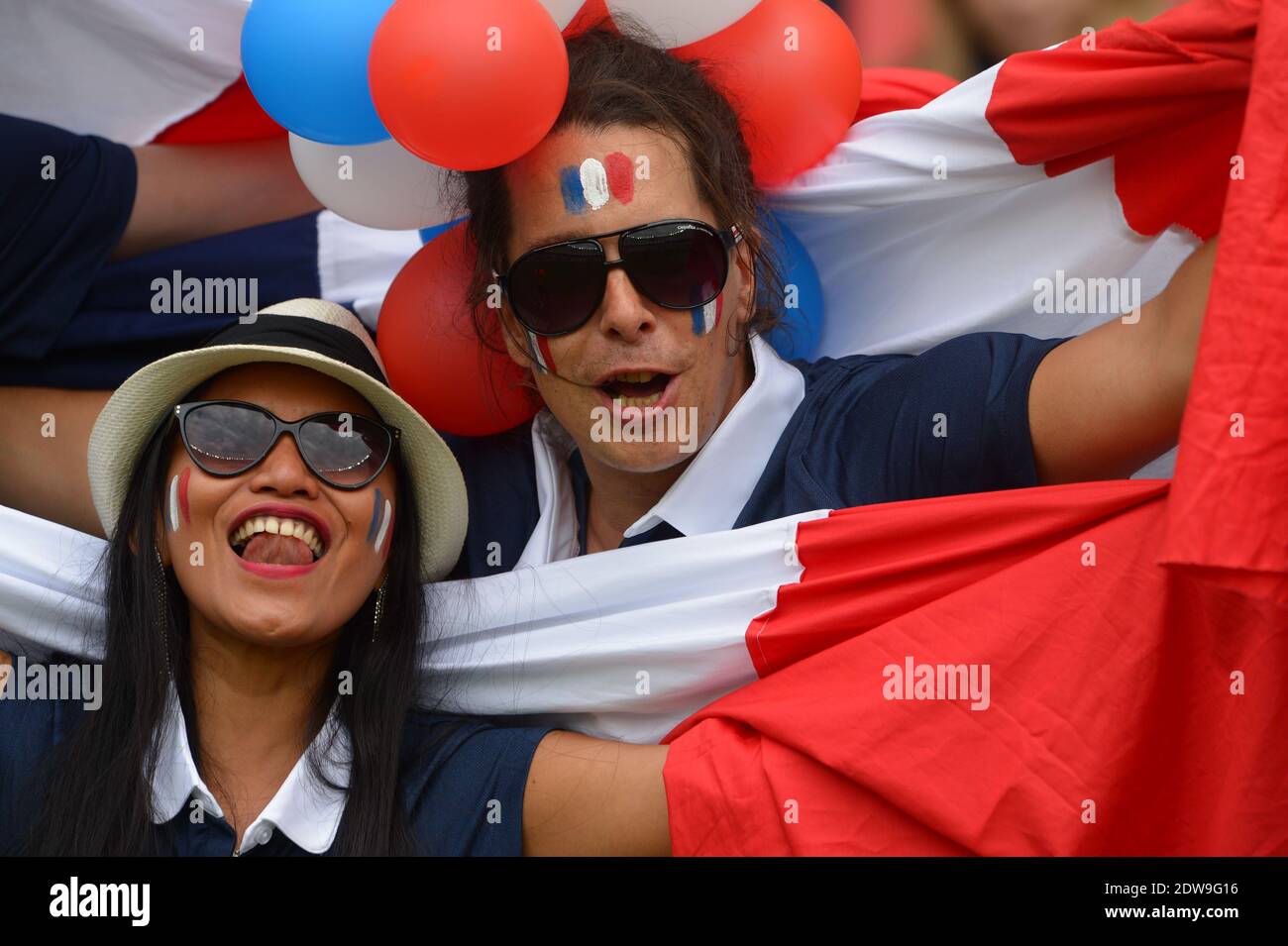 France Fans at Group E match between France v Honduras part of 2014 ...