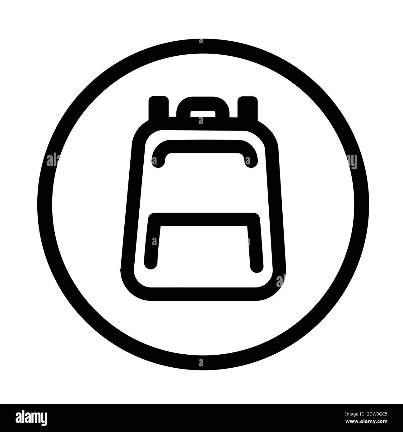 Schoolbag icon. Front of school backpack vector Stock Vector Image ...