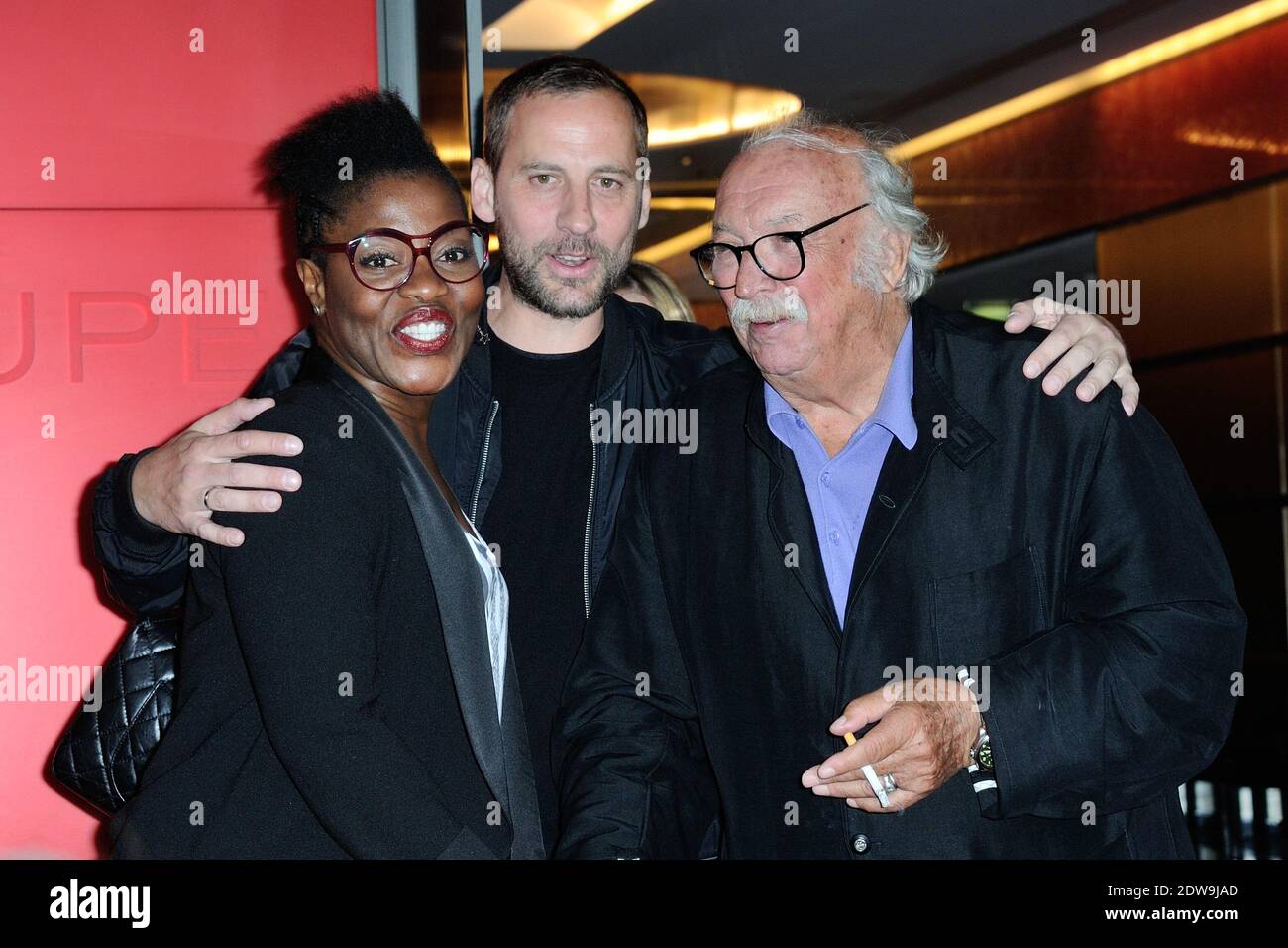Claudia Tagbo, Fred Testot and Jean Becker attending the Toiles ...