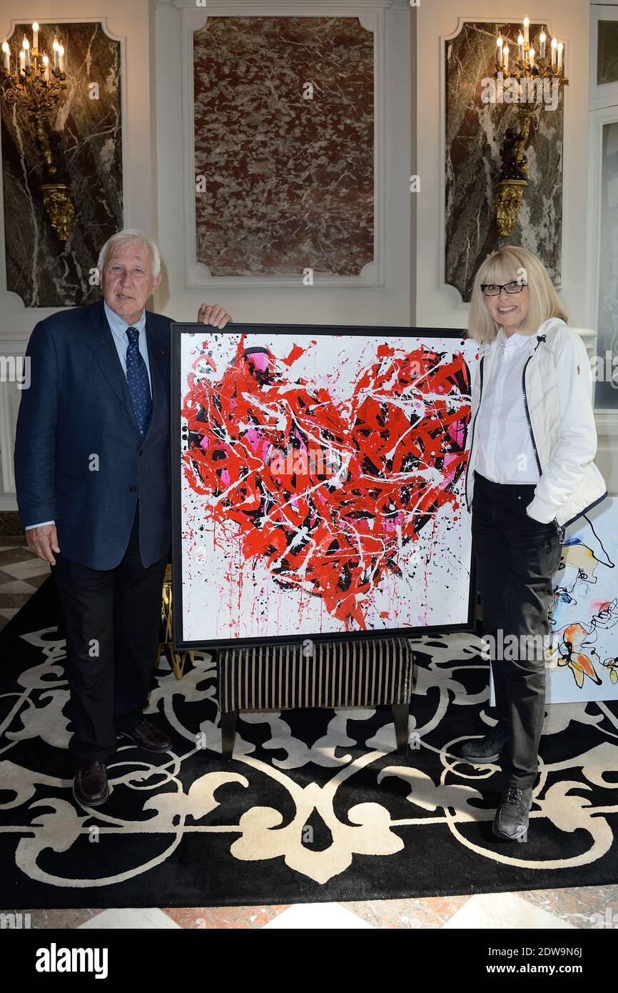 Alain Deloche and Mireille Darc attending the press conference of ...
