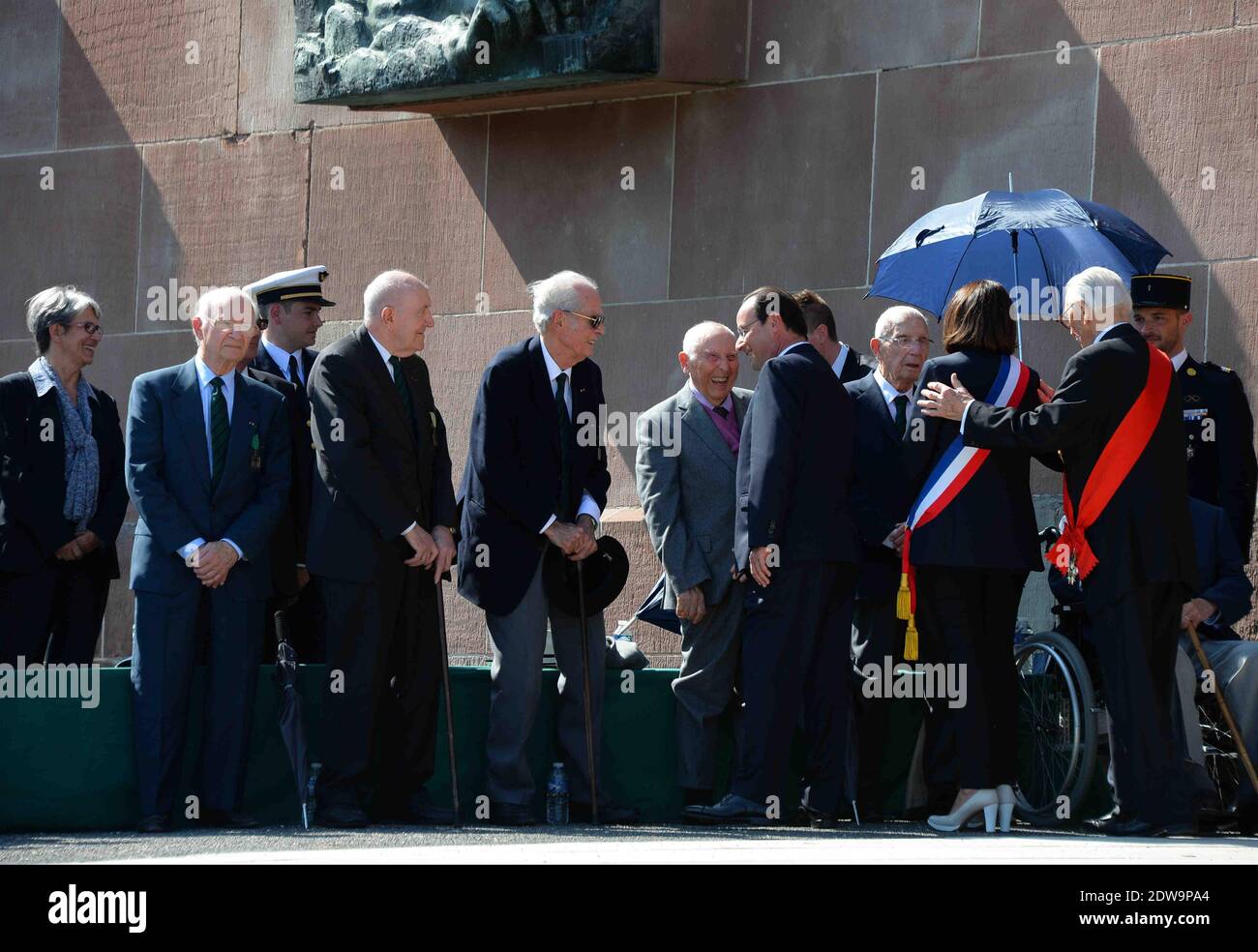 President Francois Hollande attends a ceremony marking the 74th ...