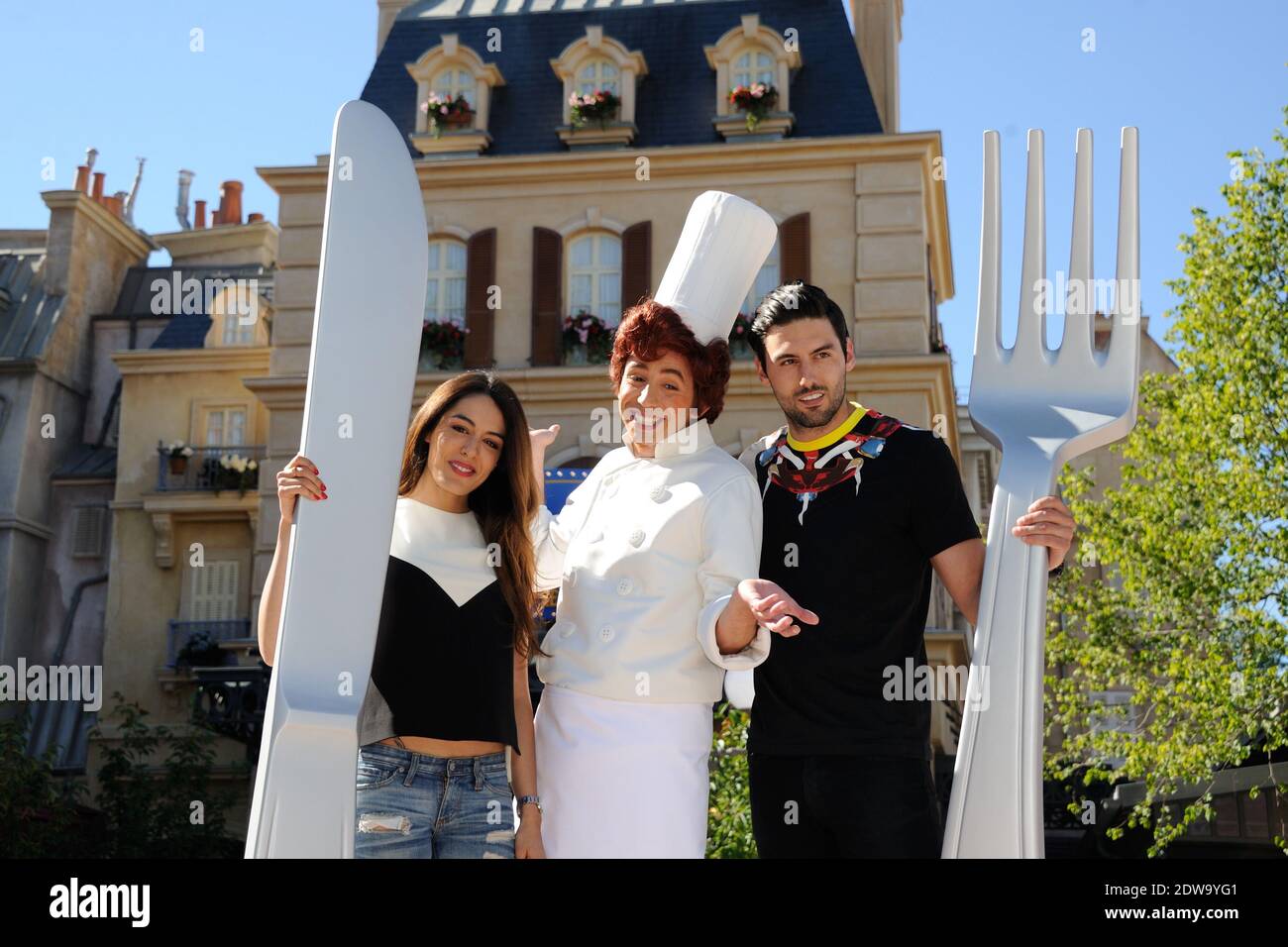 Sofia Essaidi and Adrien Galo attending new Disney attraction ...