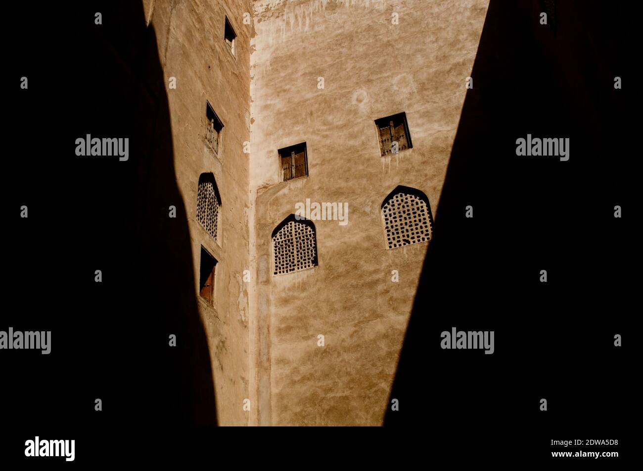 Interior of Jabreen Castle, Oman Jabreen or Jibreen Castel. A 17th ...