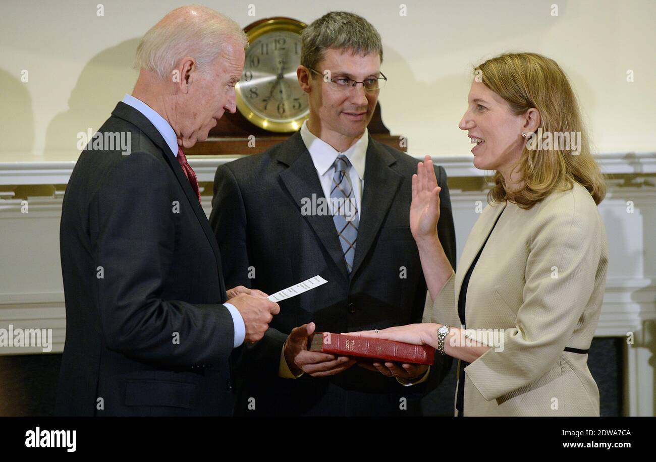 US Vice President Joe Biden (L) participates in a ceremonial swearing ...