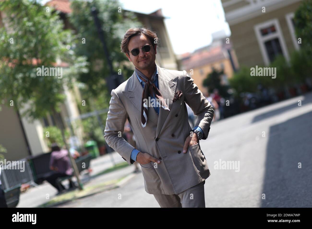 Mister Raro arriving at Roberto Cavalli Spring-Summer 2015 menswear ...