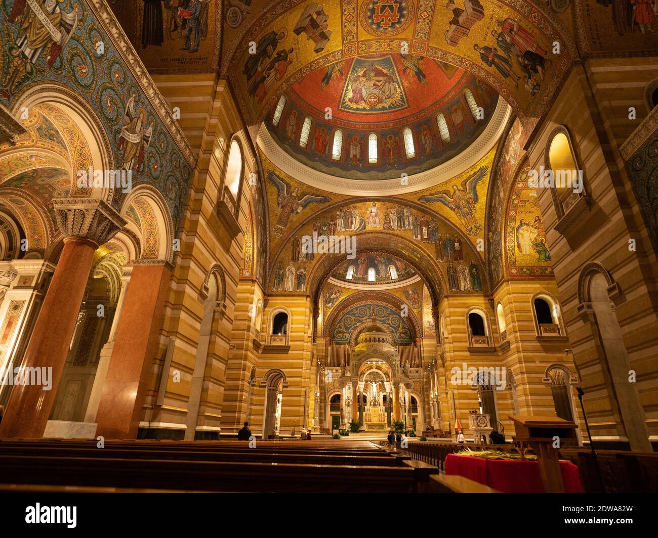 The nave, altar, arches, and domes in the Cathedral Basilica of St ...