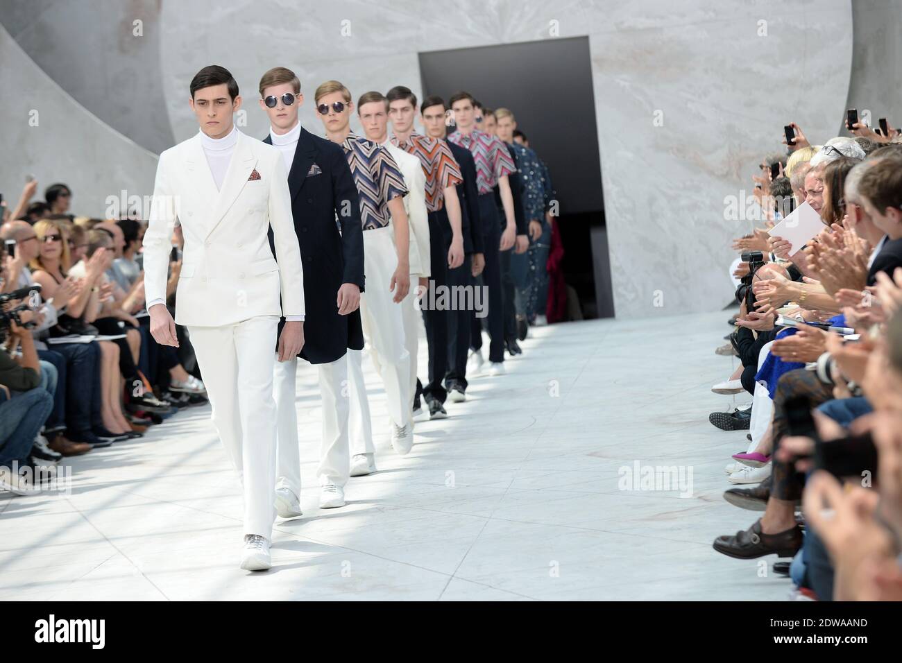 A model displays a creation for the Louis Vuitton Spring-Summer 2015 ...