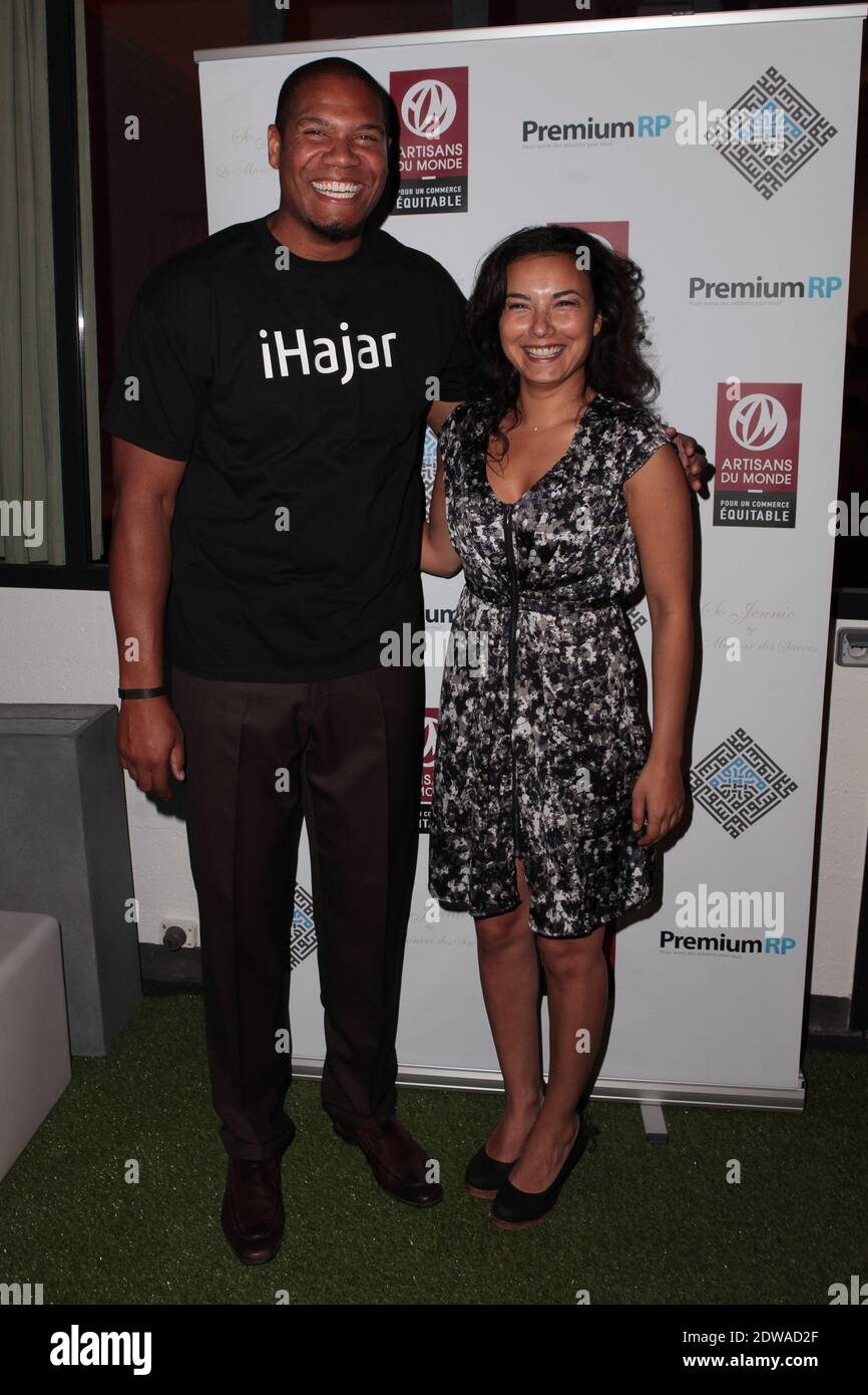 Tarik Abdul-Wahad and Anais Baydemir attending the launch of La Pierre ...