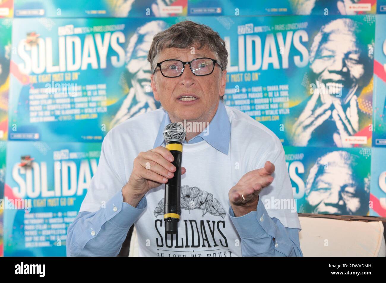 Bill Gates attending a Press Conference Opening the Solidays Music ...