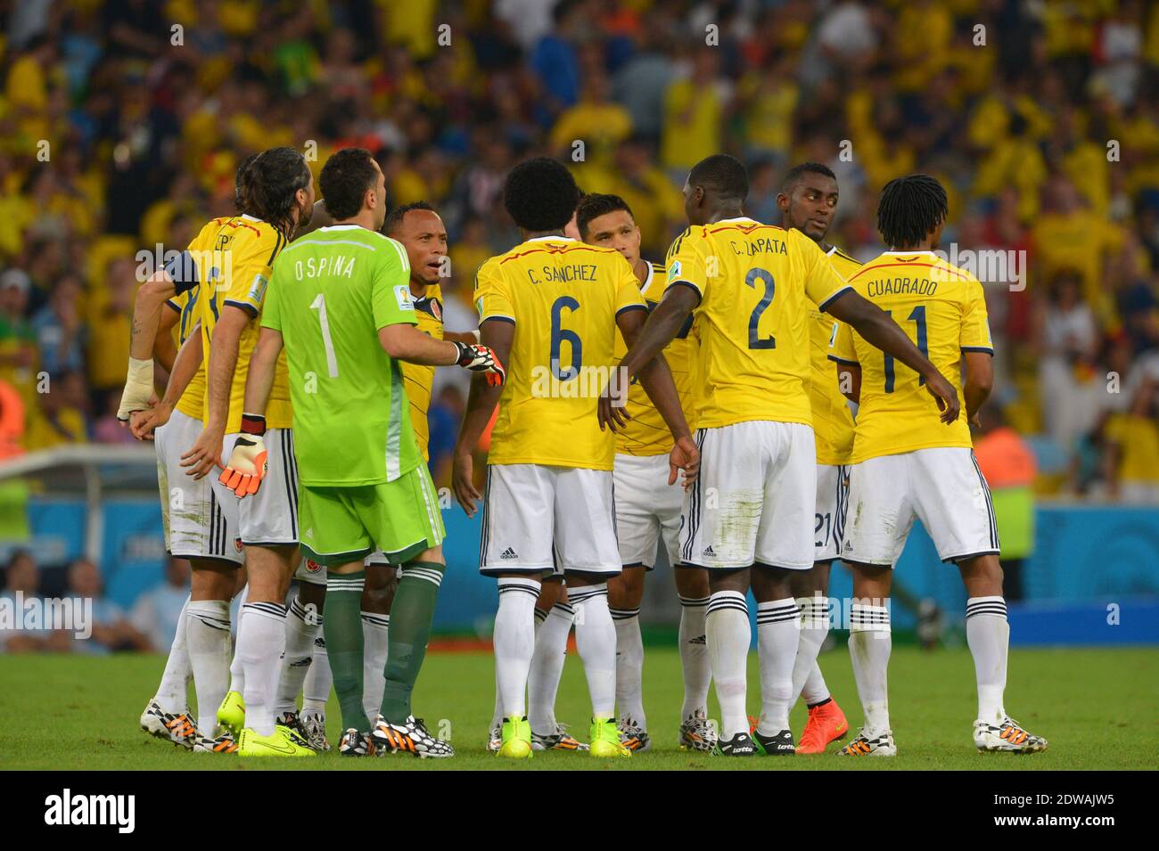Colombia's team during Soccer World Cup 2014 1/8 of final round match ...