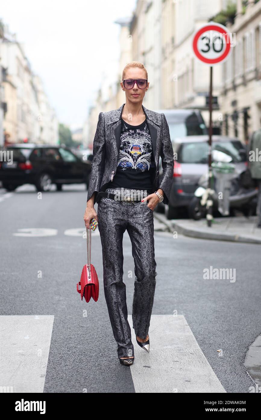 Elina Halimi arriving at Songzio Spring-Summer 2015 menswear show held ...